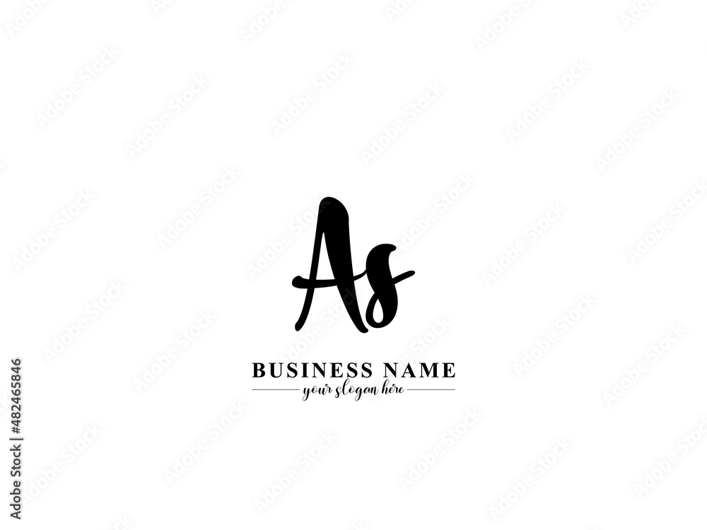 AS a s Signature Logo Icon, New Cute Baby as Logo Icon Vector Stock ...
