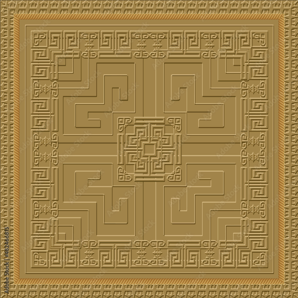 Greek textured 3d seamless pattern. Vector embossed background ...
