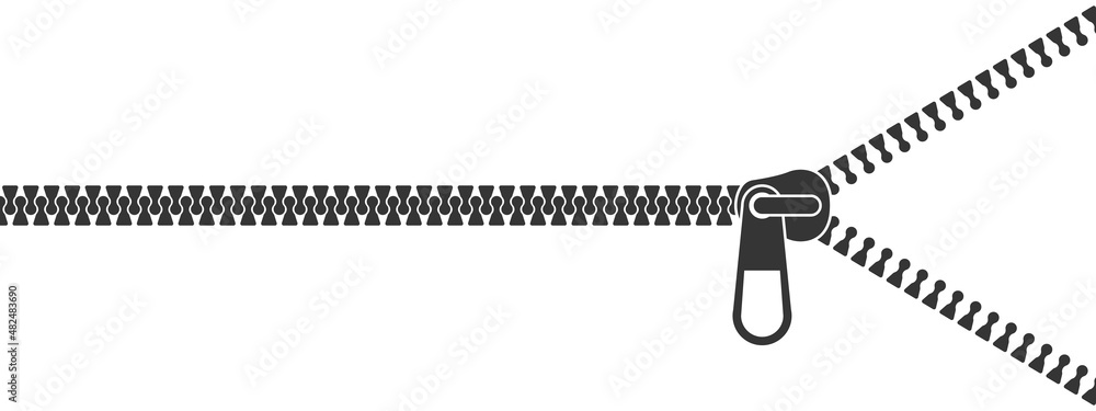Zipper siluet. Zipper lock or unlock. Fastener. Closing clasp. Vector ...
