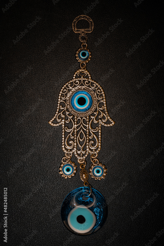 A sign in the form of a blue eye or the Eyes of Fatima. One of the most ...