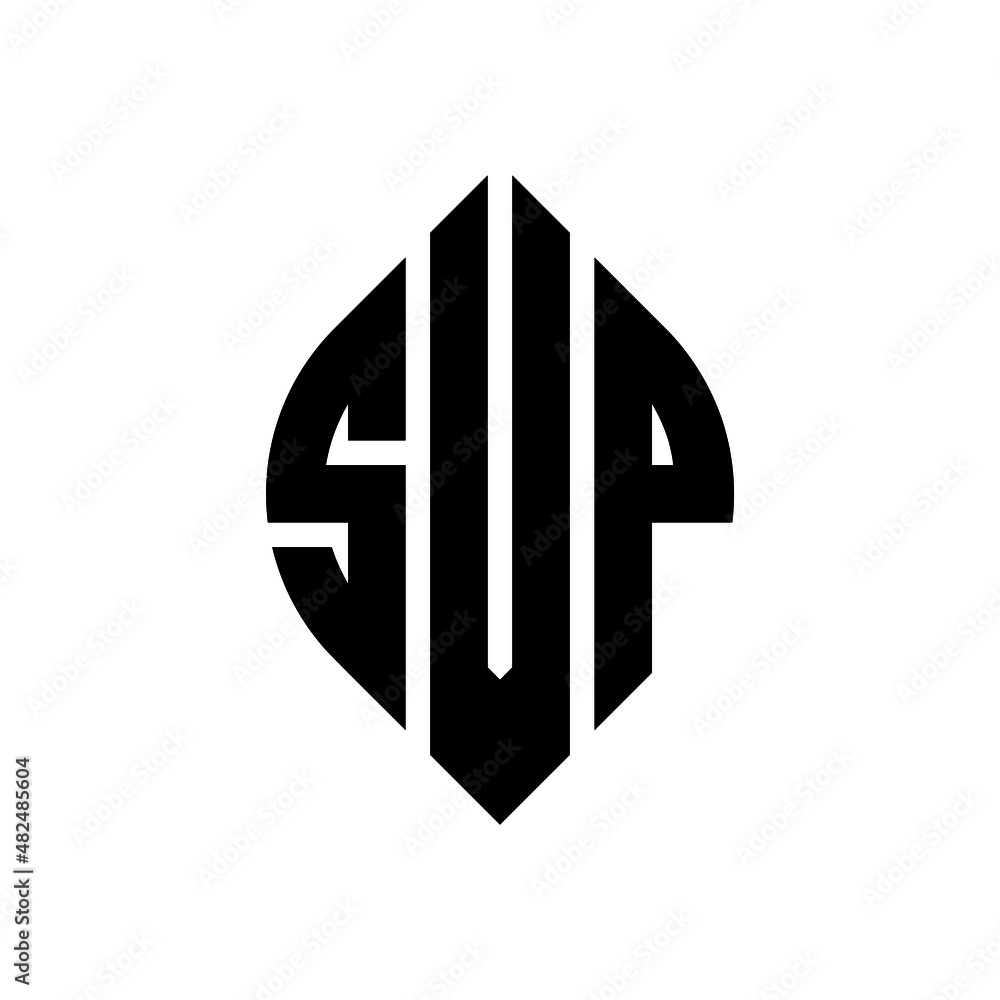 SVP circle letter logo design with circle and ellipse shape. SVP ...
