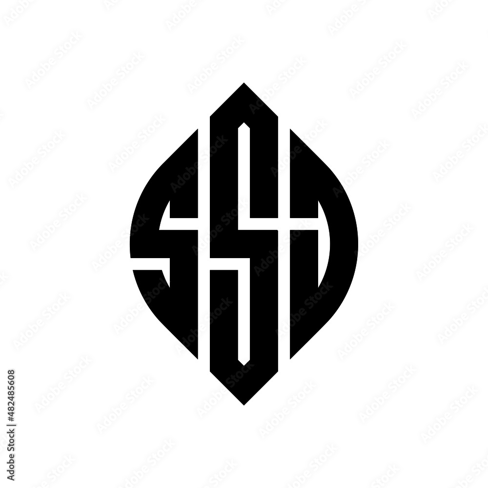 SSJ circle letter logo design with circle and ellipse shape. SSJ ...