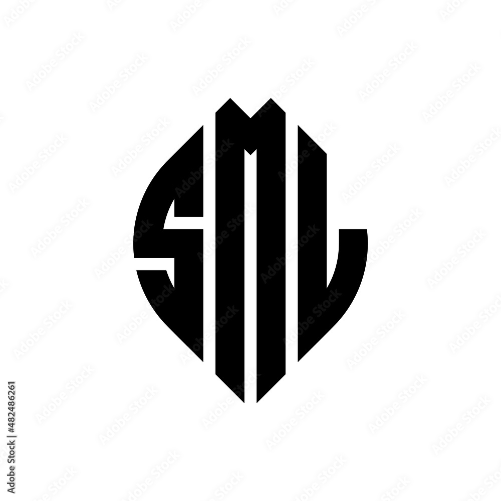 SML circle letter logo design with circle and ellipse shape. SML ...