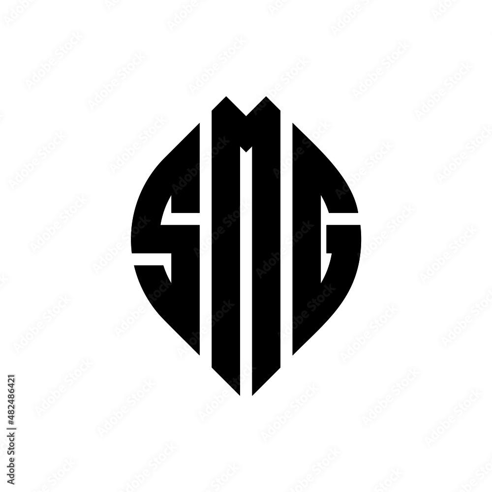 SMG circle letter logo design with circle and ellipse shape. SMG ...