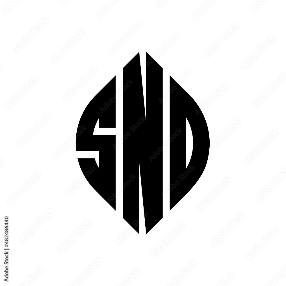 SND circle letter logo design with circle and ellipse shape. SND ...
