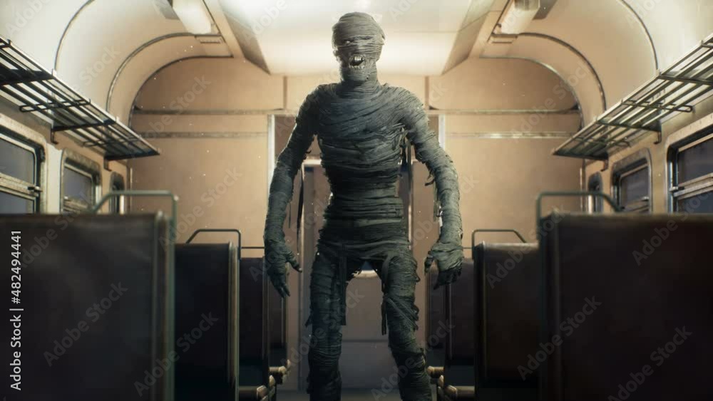 A nightmare monster on a train is escalate fear and trying to frighten ...