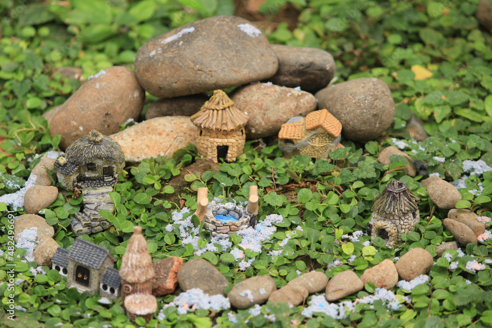 miniature countryside house of dwarfs in a beautiful fantasy world ...