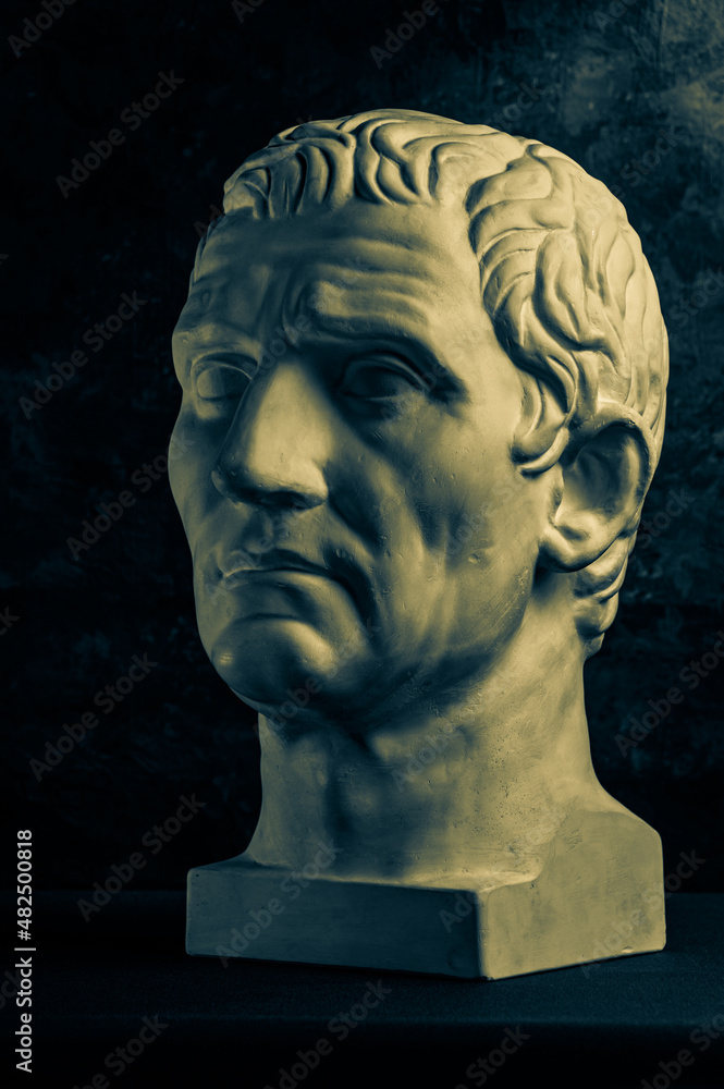Bronze color gypsum copy of ancient statue of Guy Julius Caesar ...