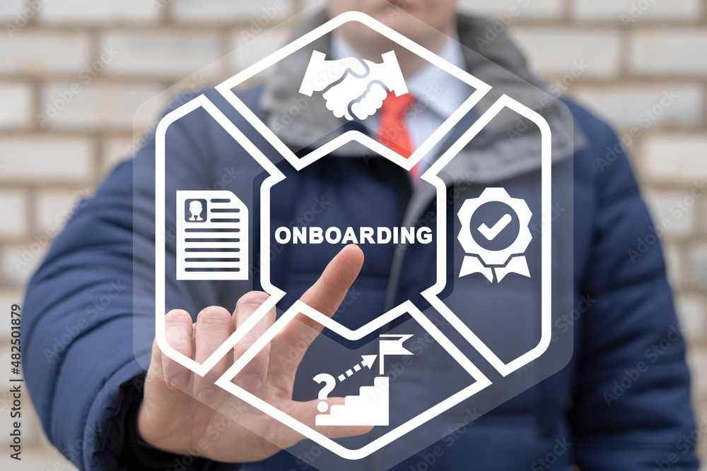 Onboarding Business Process New Employee Welcome Concept. Businessman ...