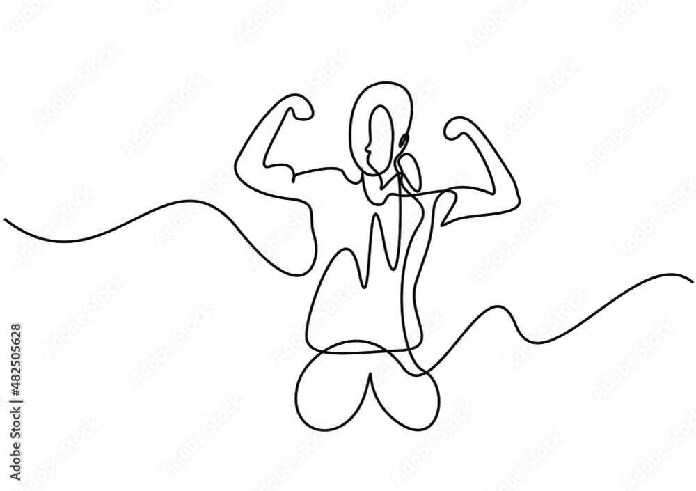 strong and fit woman concept showing her muscles Stock Vector | Adobe Stock