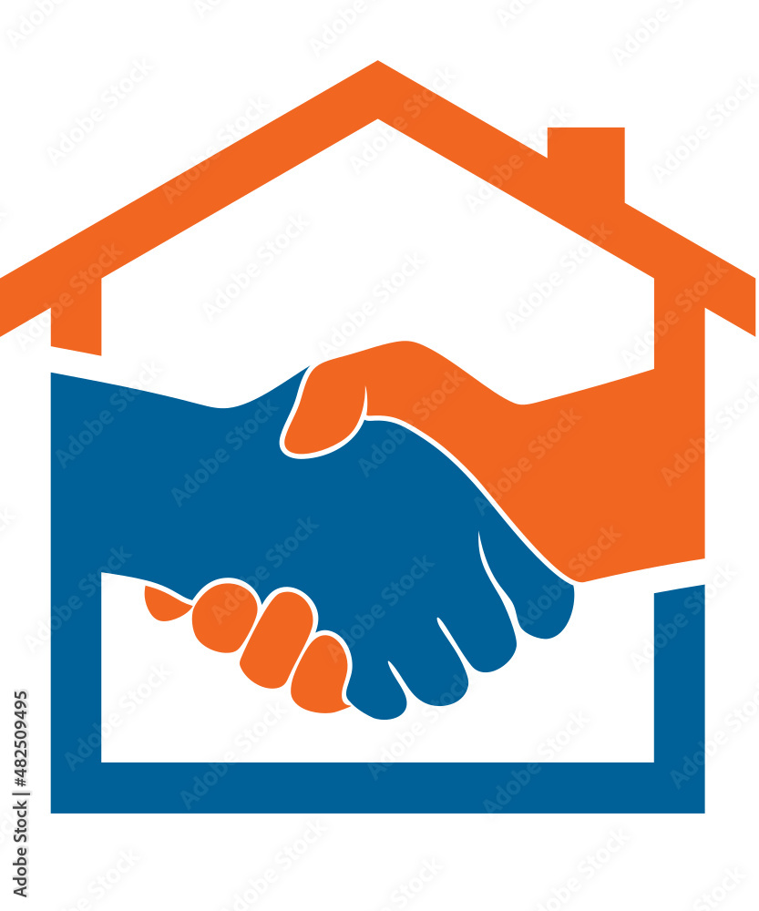 handshake with house Stock Vector | Adobe Stock