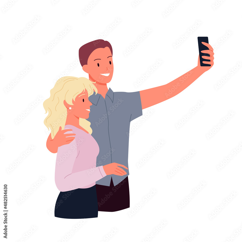 People Taking Pictures Vector