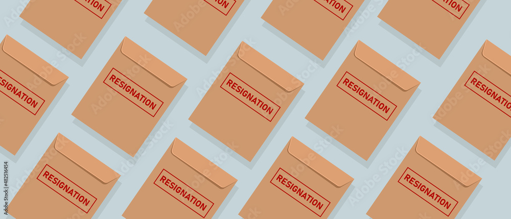 Great resignation many employee send resign letter from their job ...