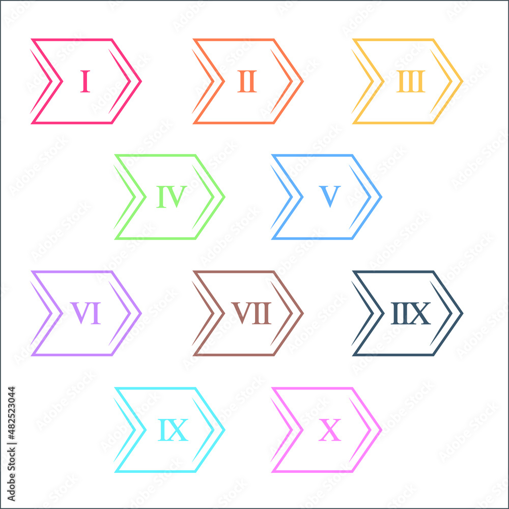 Vecteur Stock Colorful info-graphic roman numbers can be use to create ...
