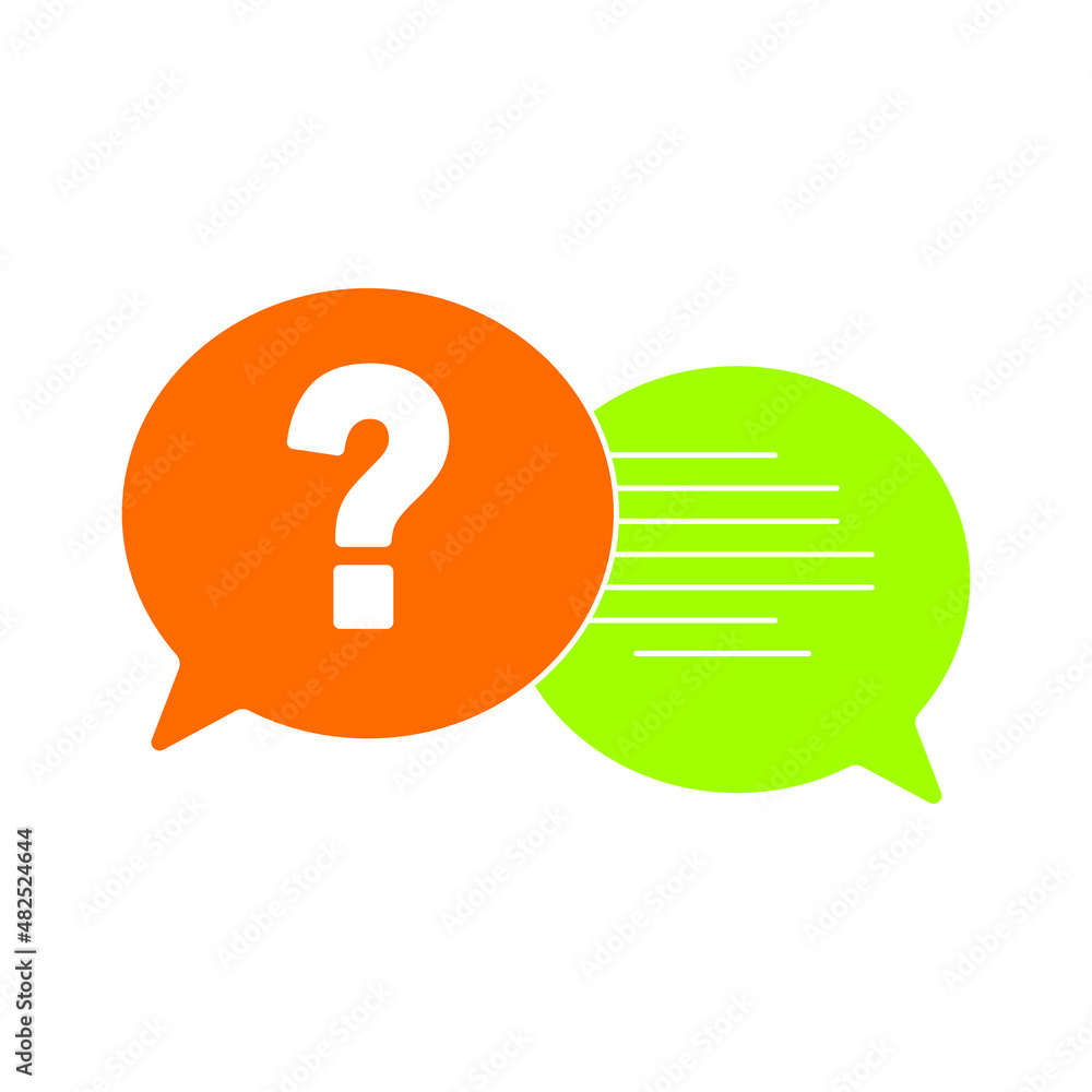 Question and Answer Vector Icons. Speech bubbles icons isolated on ...