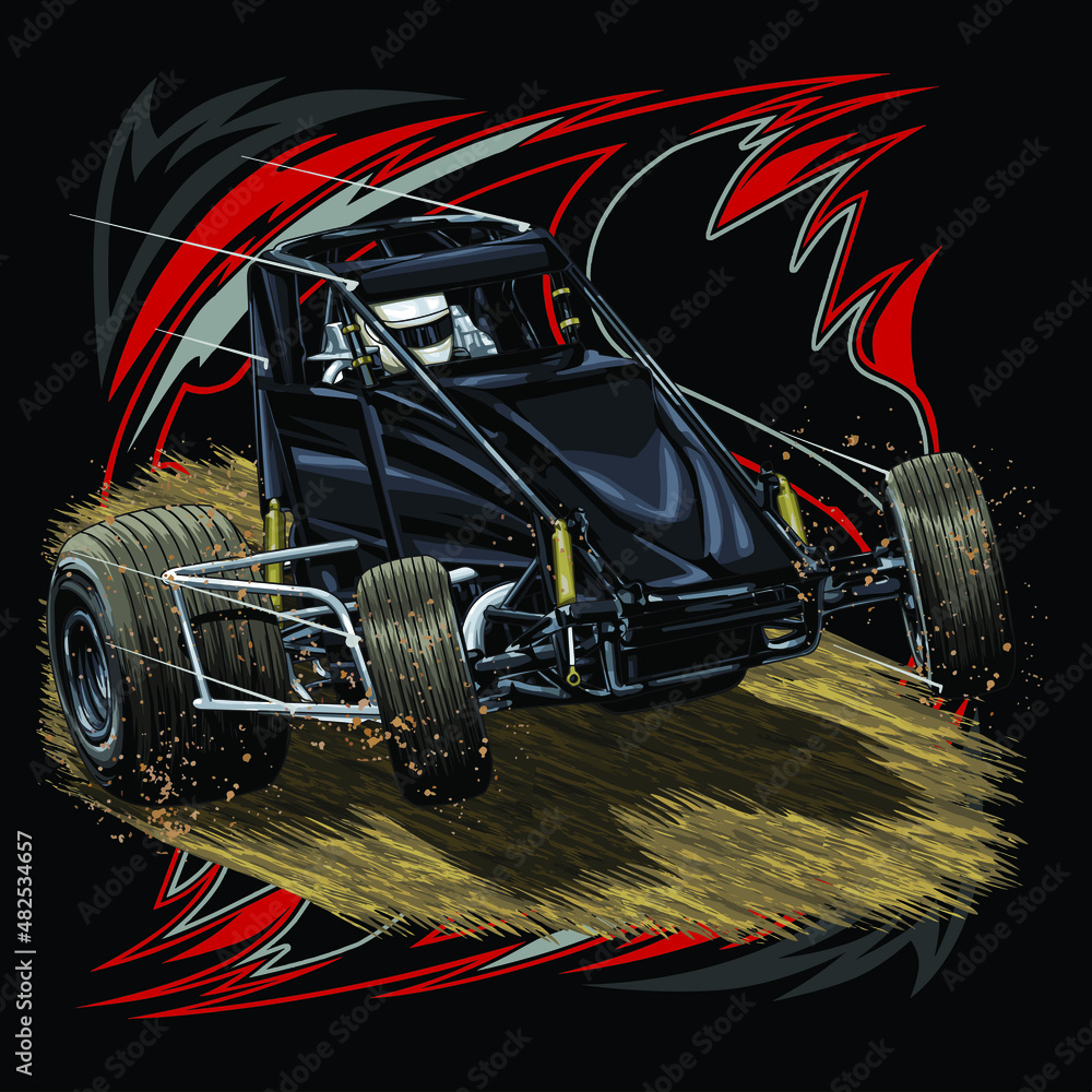 dirt race isolated on white background for poster, t-shirt print ...