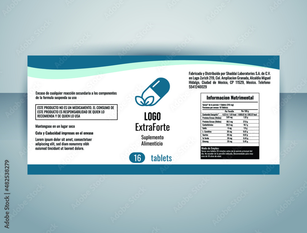 supplement label design template editable vector illustration Stock ...