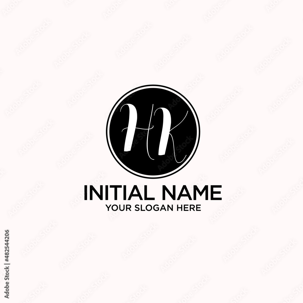 HK monogram logo template vector Stock Vector | Adobe Stock