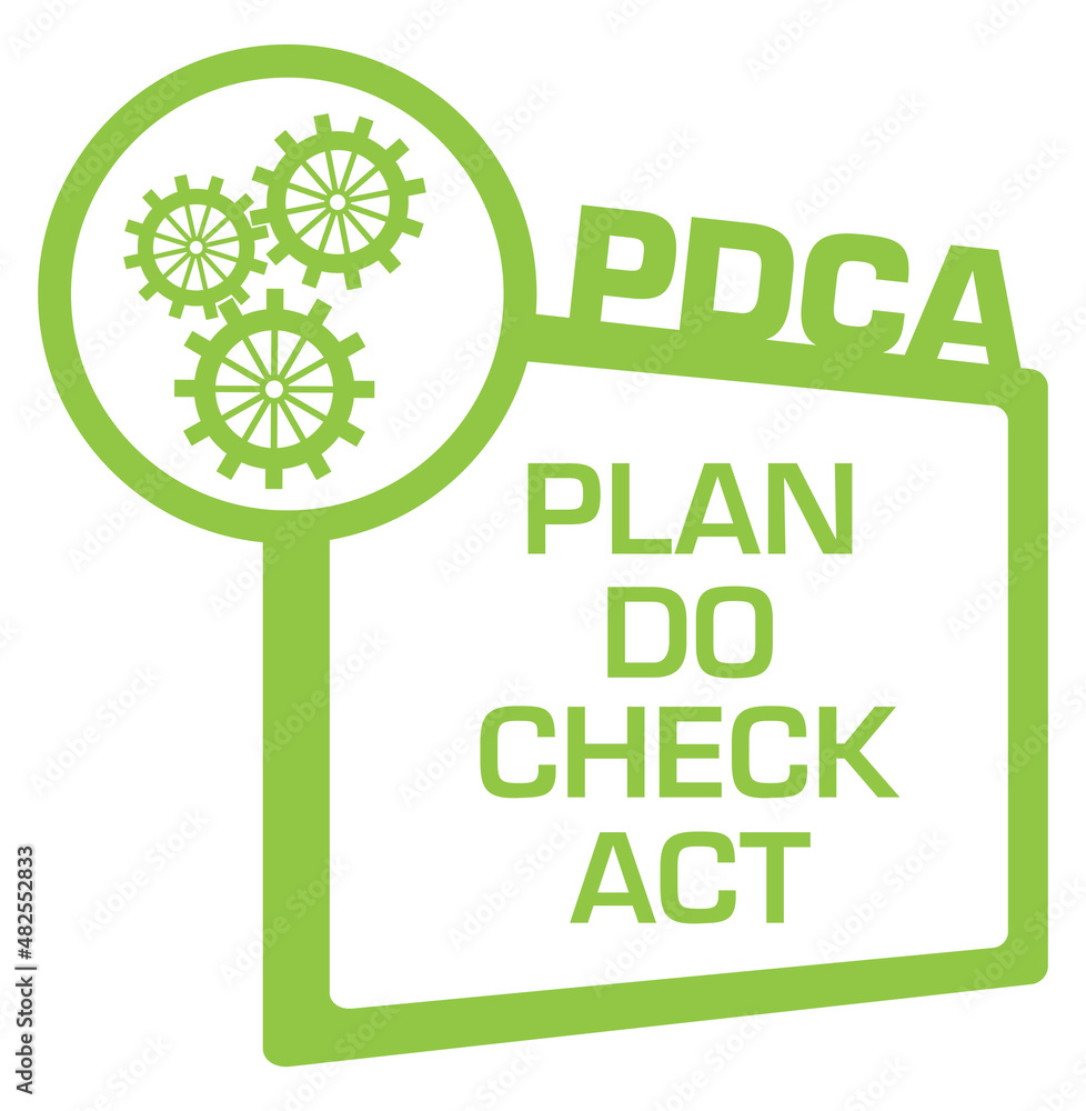 PDCA - Plan Do Check Act Green Circle Square Symbol Stock Illustration ...