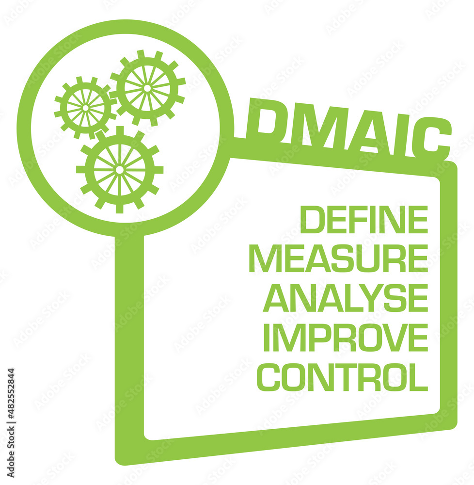 DMAIC - Define Measure Analyse Improve Control Green Circle Square ...
