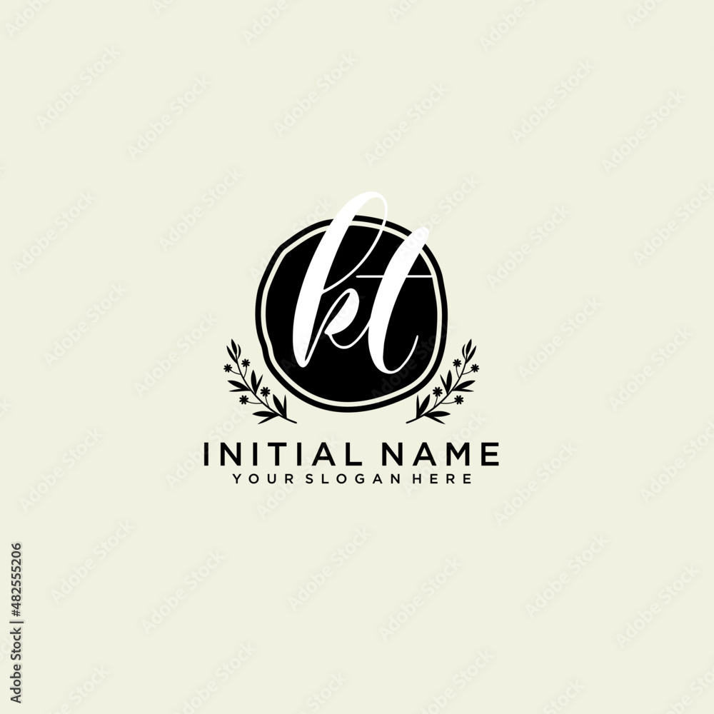 KT monogram logo template vector Stock Vector | Adobe Stock