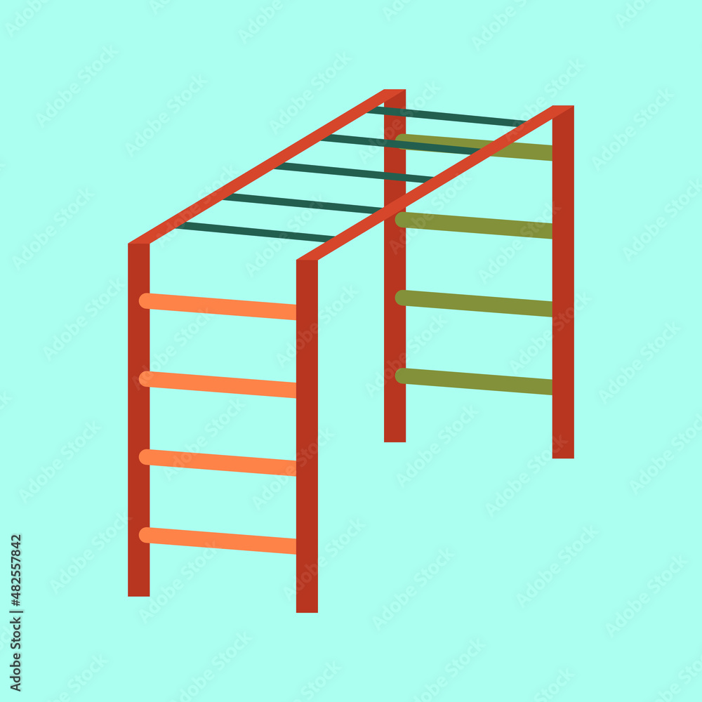 Monkey Bars Cartoon Flat Vector Illustration Stock Vector | Adobe Stock