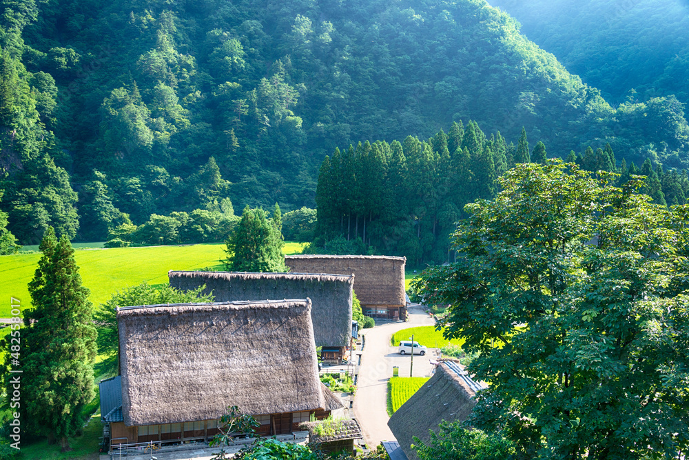 Nanto, Japan - Jul 31 2017- Gassho-zukuri houses at Suganuma village ...