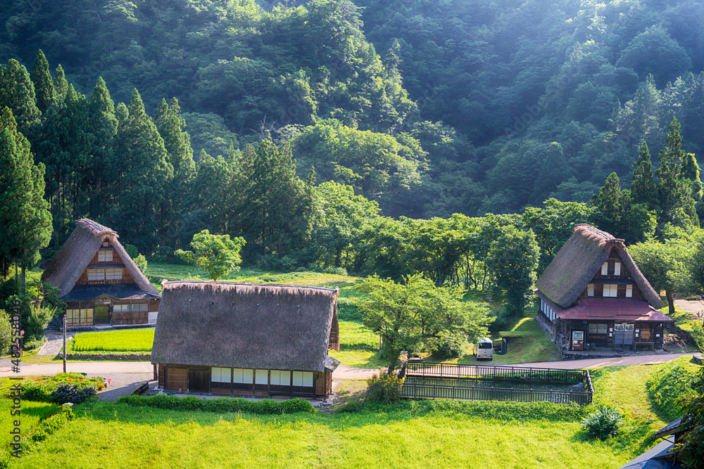Nanto, Japan - Jul 31 2017- Gassho-zukuri houses at Suganuma village ...