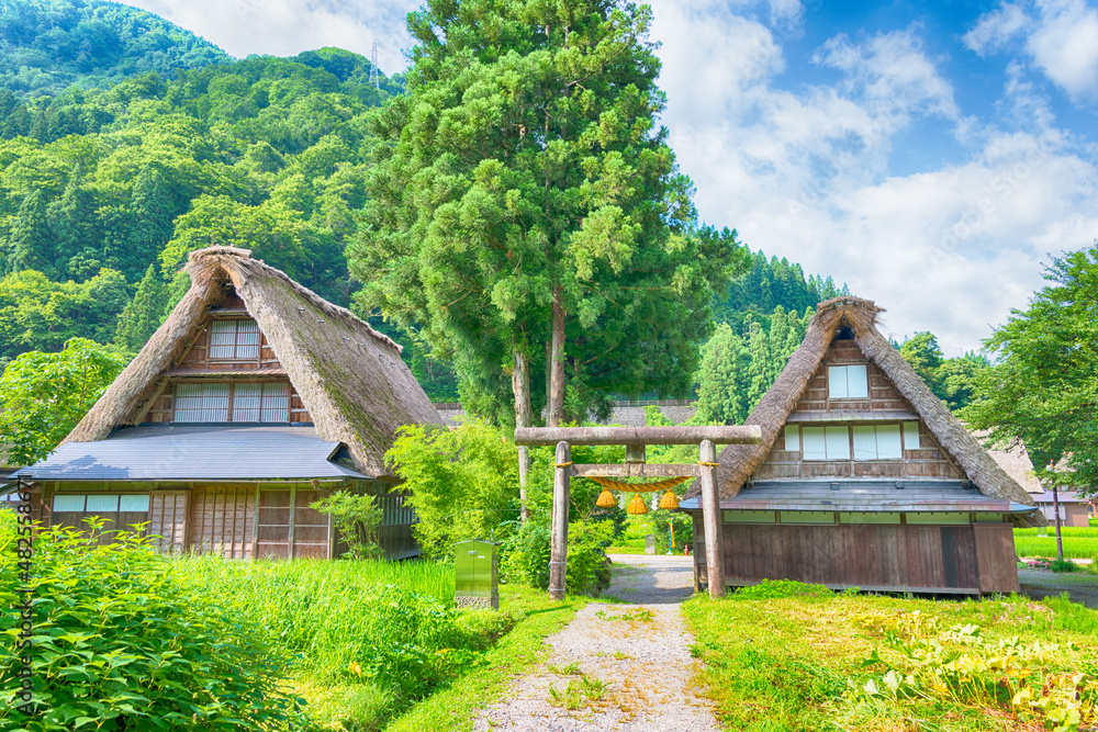 Nanto, Japan - Jul 31 2017- Gassho-zukuri houses at Suganuma village ...