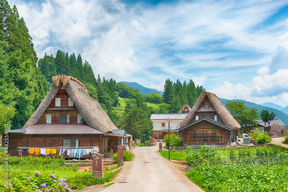 Nanto, Japan - Jul 31 2017- Gassho-zukuri houses at Ainokura village ...