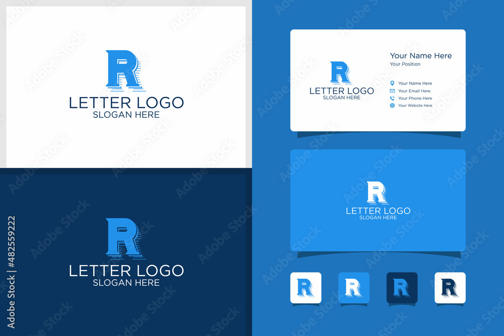 initial letter r design logo and business card template. premium vector Stock Vector | Adobe Stock
