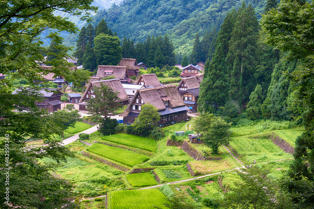 Nanto, Japan - Jul 31 2017- Gassho-zukuri houses at Ainokura village ...