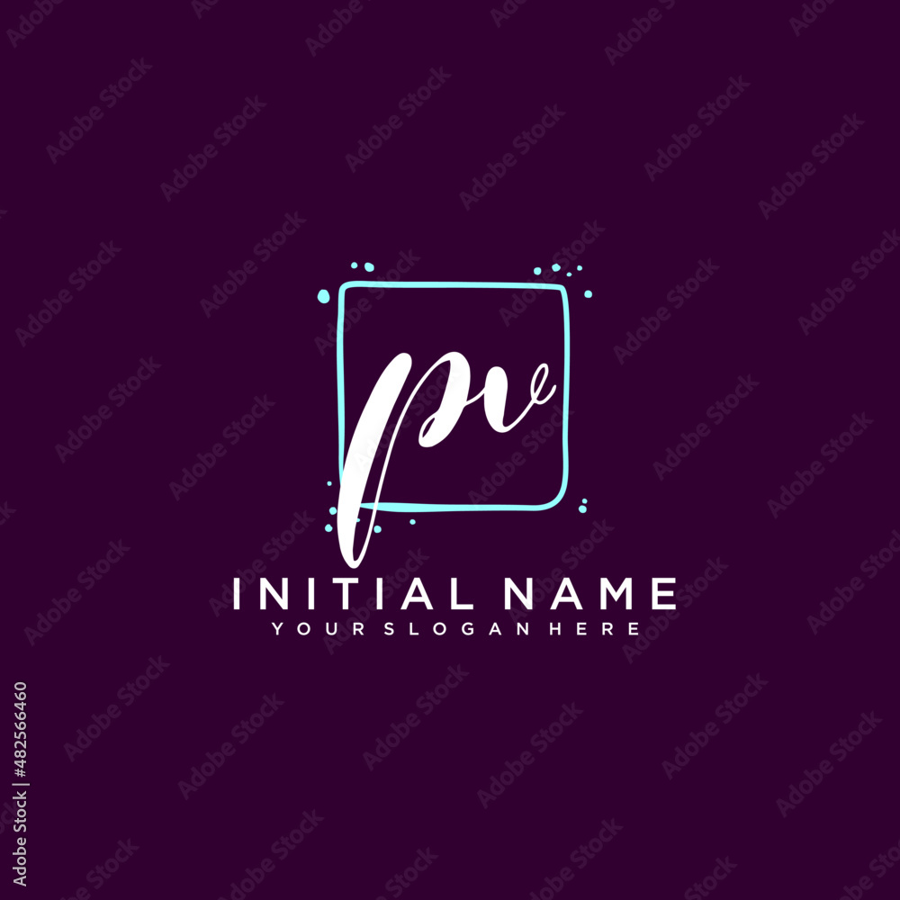 PV monogram logo template vector Stock Vector | Adobe Stock
