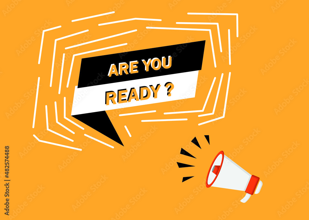 Are you ready poster for, website, promotion, social media Stock Vector ...