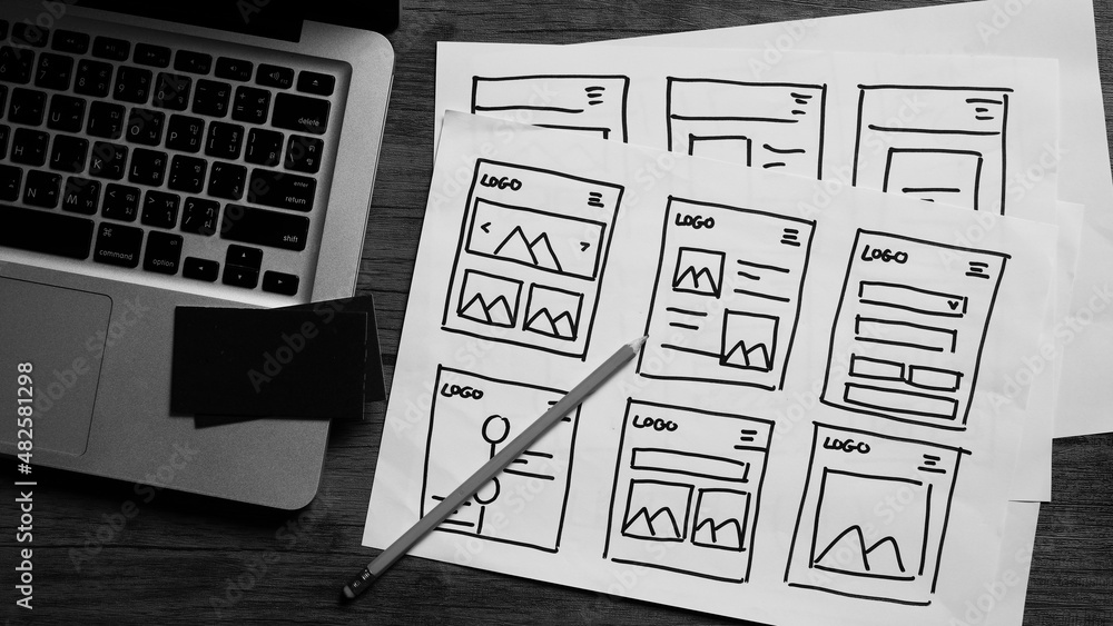 Website Design Wireframe Examples Of Web And Mobile Wireframe Sketches ...