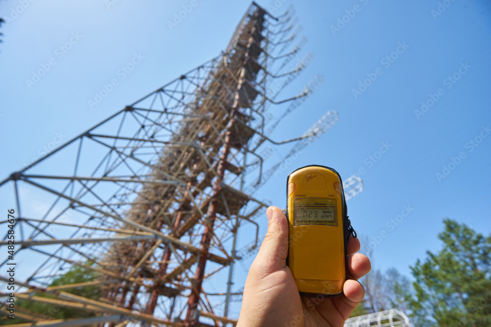 Large antenna field. Soviet radar system Duga at Chernobyl nuclear ...