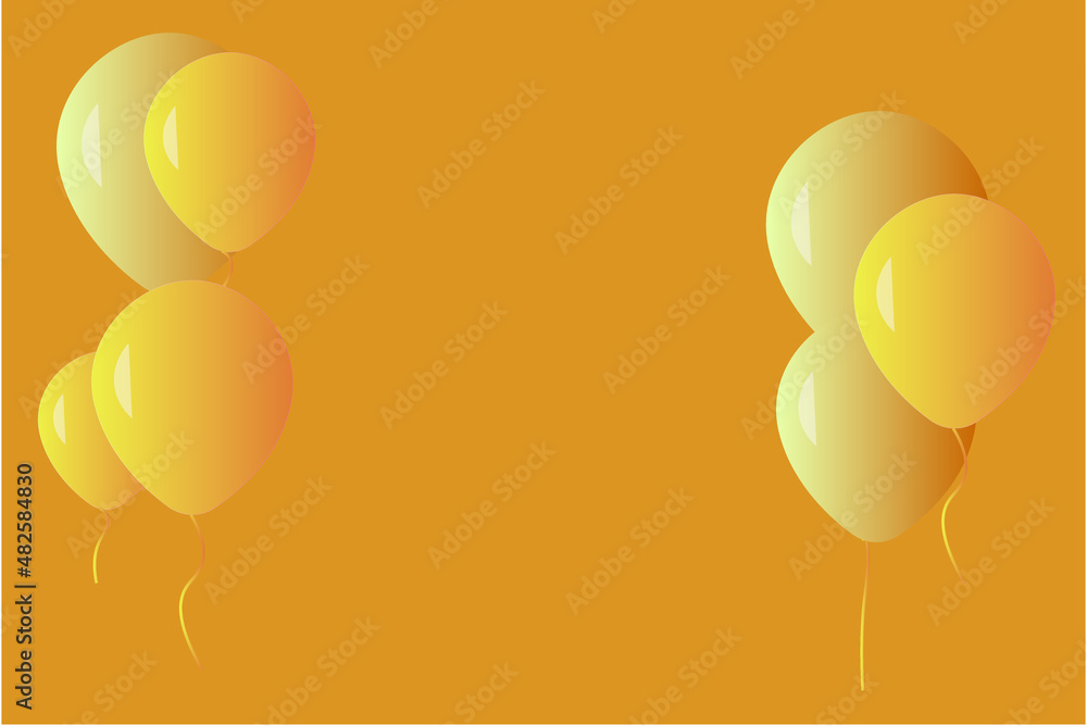 Background illustration of a gold balloons Stock Vector | Adobe Stock