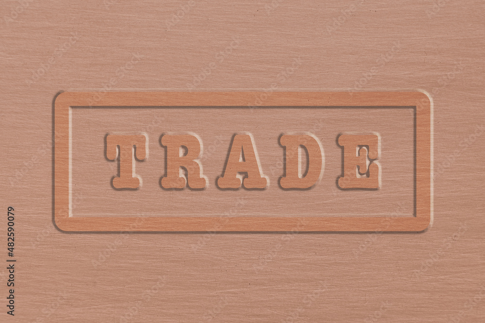 Trade button on a brushed copper bar. Commodity trading concept ...