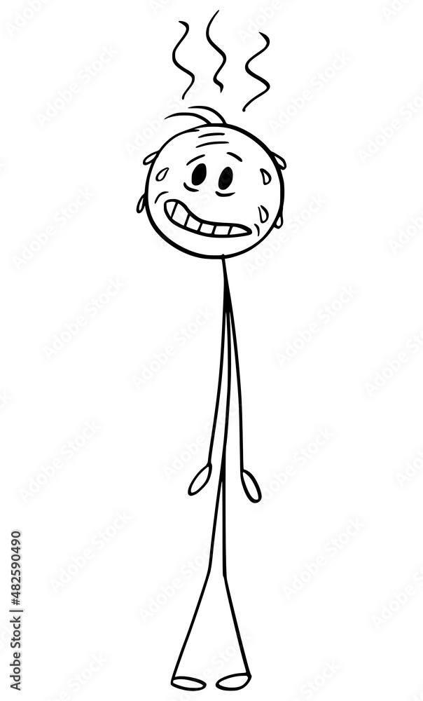 Embarrassed Person Feeling Shame , Vector Cartoon Stick Figure ...