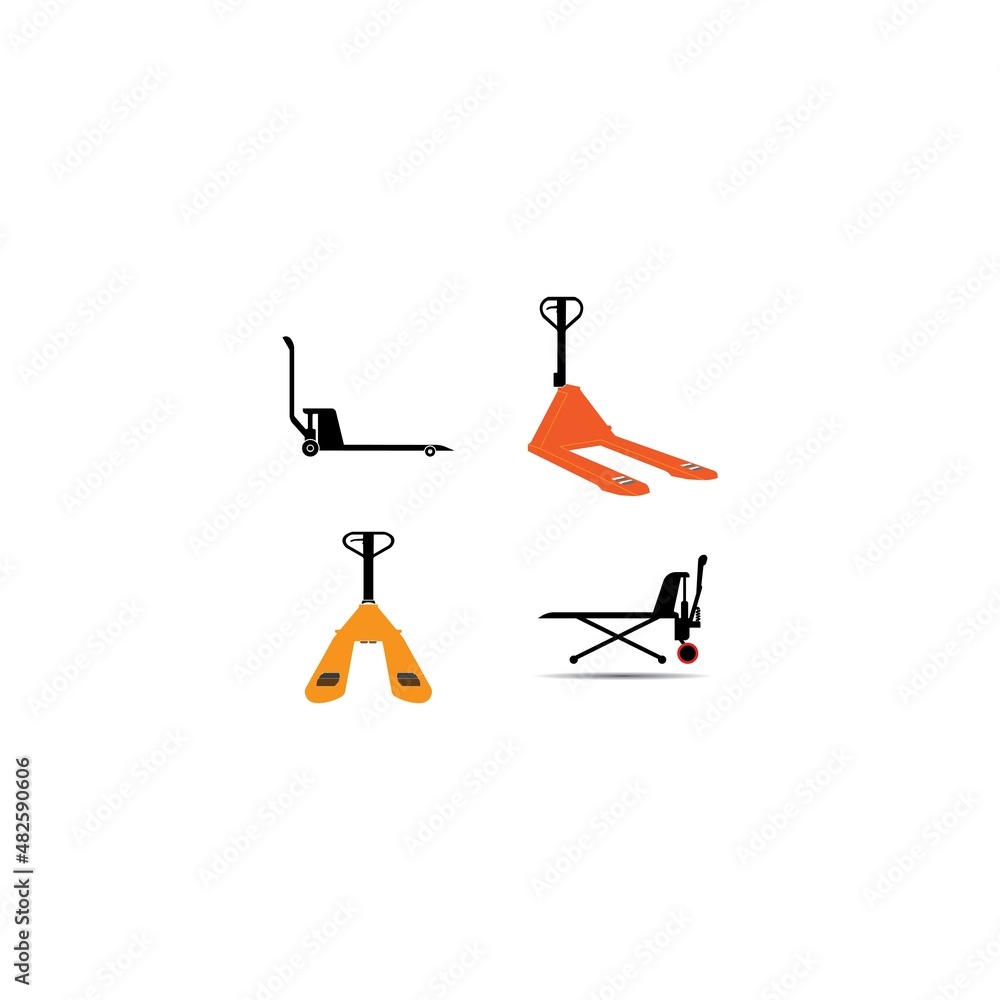Hand pallet lift sign, Hand Pallet Truck Logo Template vector icon ...