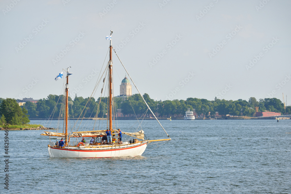 Old traditional resque sailboat from 19th century Colin Archer. One of ...