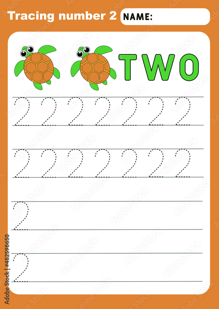 Writing practice number two printable worksheet for kids to improve ...