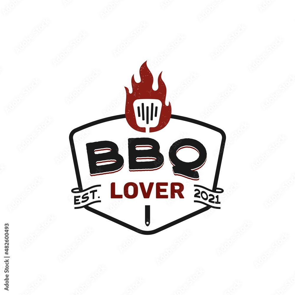 BBQ Lover Grill Barbecue Barbeque Label Stamp Retro Vintage Rustic Logo ...