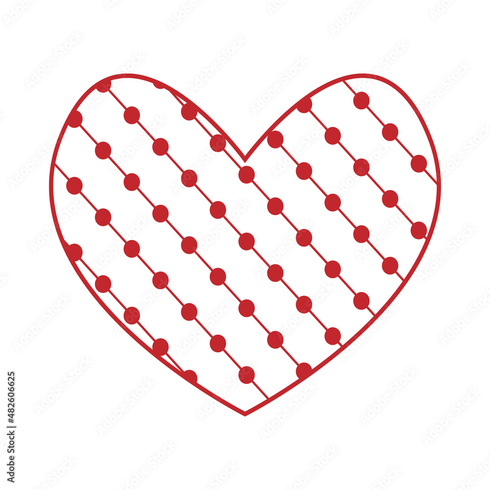 Heart icon in trendy flat style. Red love symbol. Slanted lines with ...