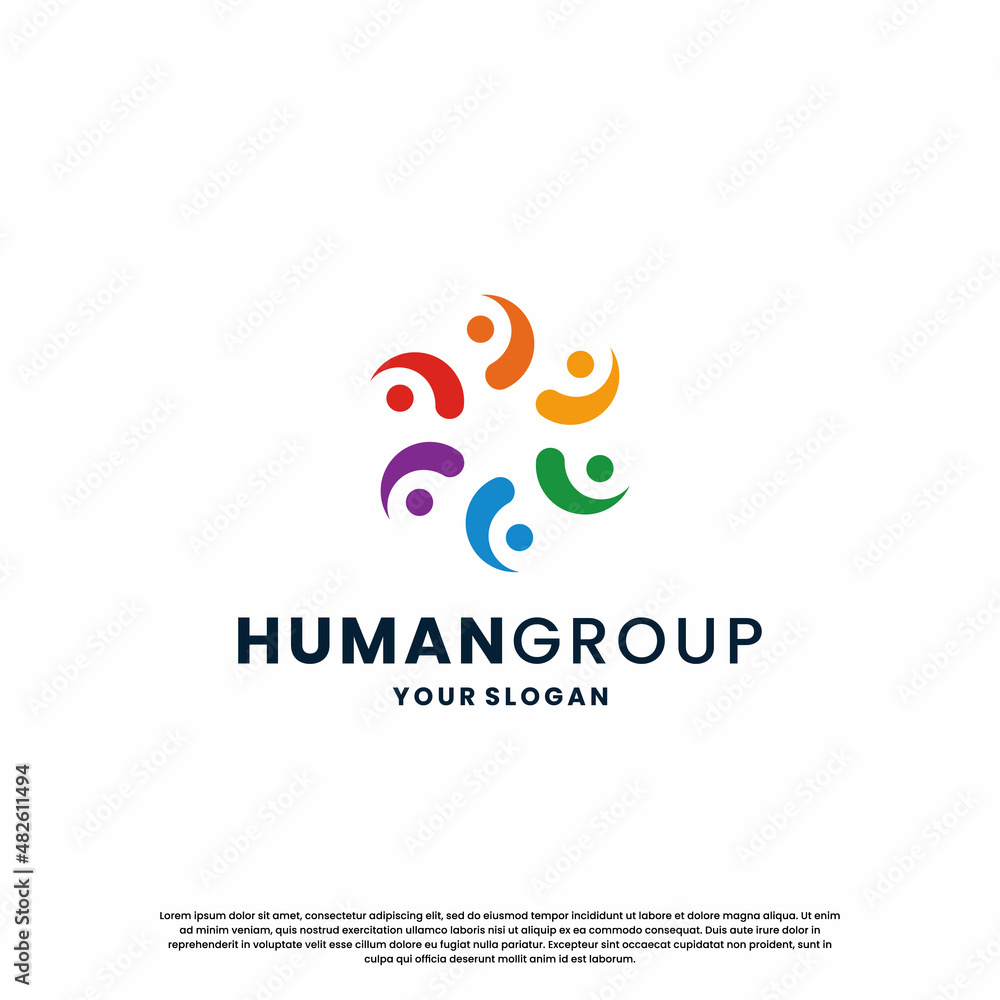 human community logo design. abstract people community logo inspiration ...