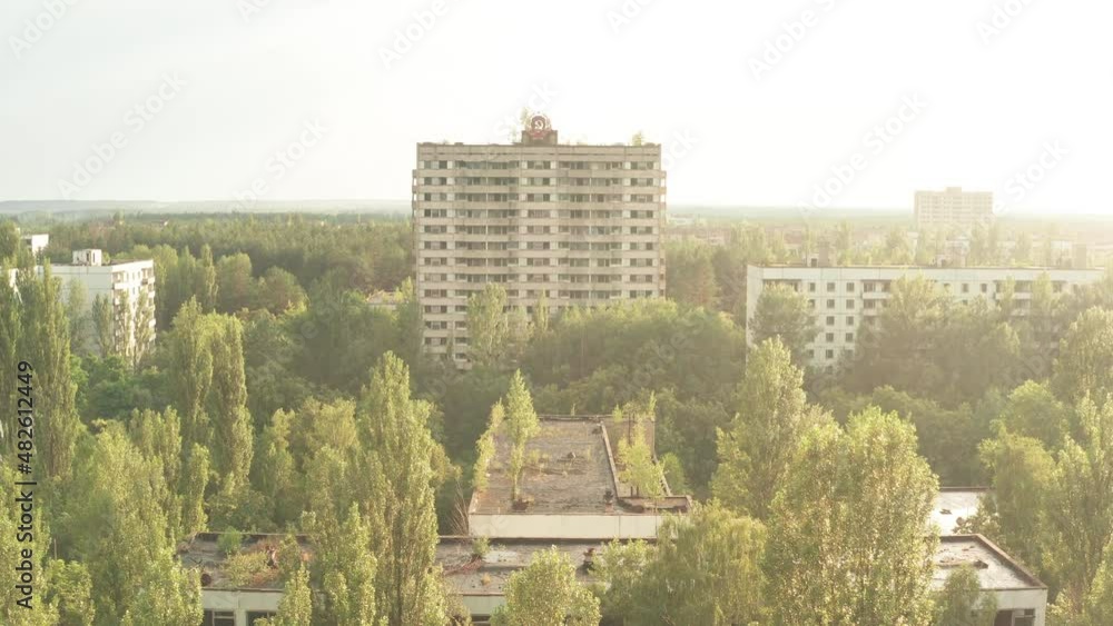 Flying at abandoned Pripyat ghost town in Chernobyl exclusion zone ...