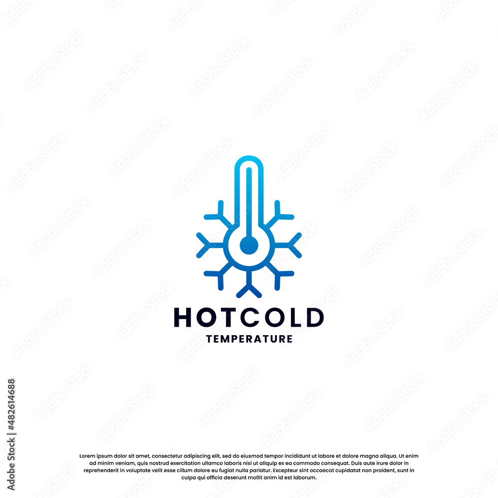 hot and cold logo design for temperature. snow and flame icon ...