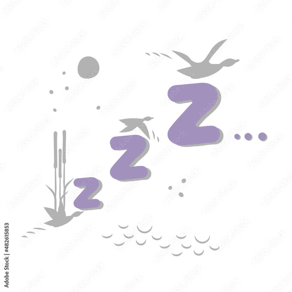 Zzz sleep symbols, hand lettering sleepy icon on the background of ...