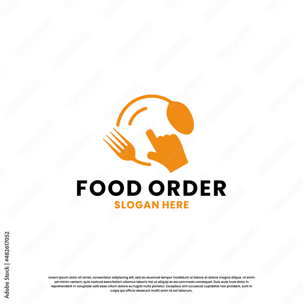 food order logo design for delivery and restaurant business Stock ...