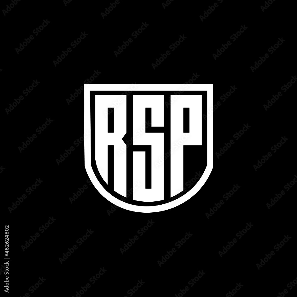 RSP letter logo design with black background in illustrator, vector ...